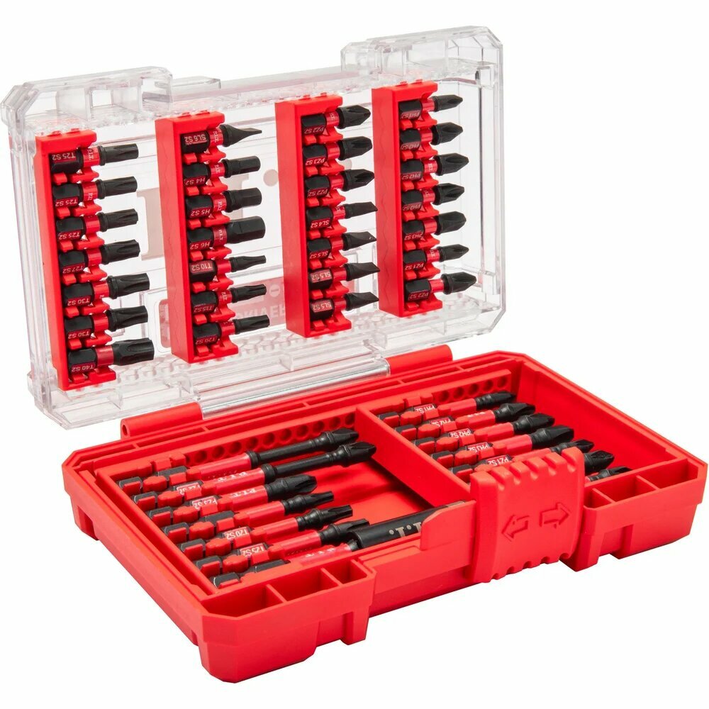 Набор ударных магнитных бит P.I.T. DRUA (42шт, биты 25мм/50мм/75мм, держатель бит, кейс) ASET04-0042, удобное