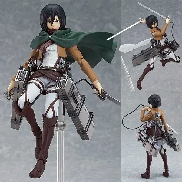 Bandai Attack on Titan PVC Фигурки Eren Jaeger 207, Mikasa Ackerman 203, Levi Mikasa Opp Bag