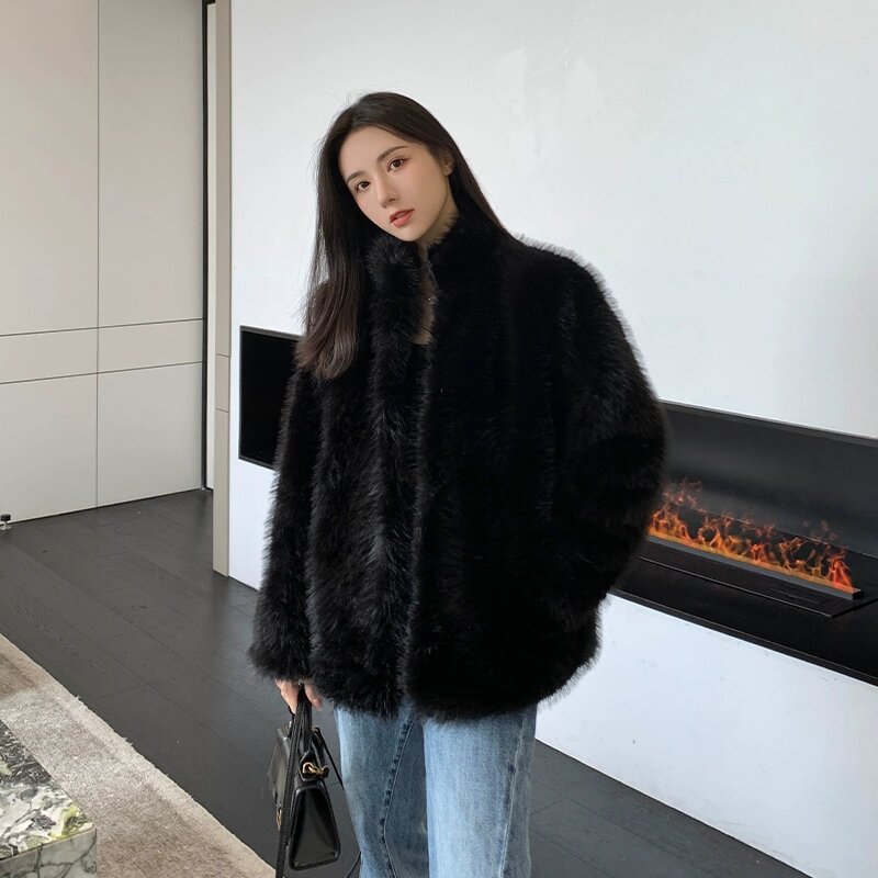 Новинка 2025 года, зимняя шуба средней длины из искусственного меха лисы для женщин, импортированная из Тосканы.