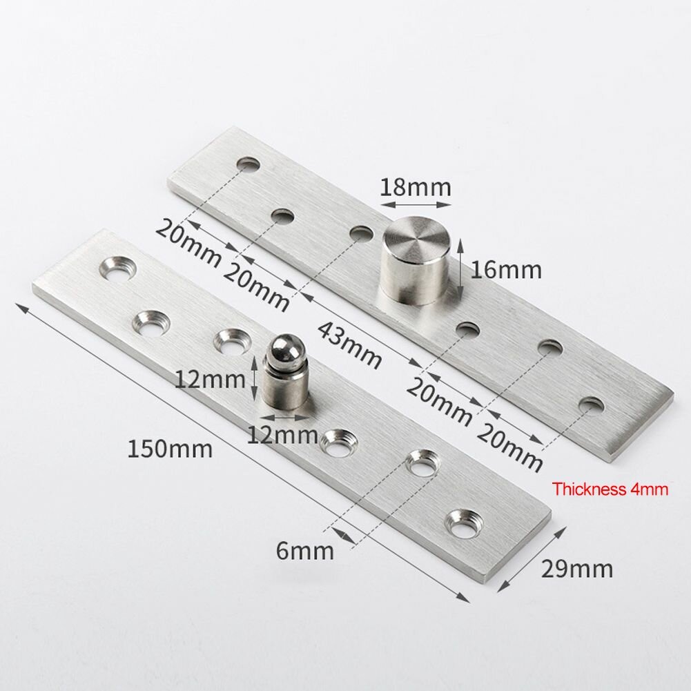 Поворотная дверная петля 360 из нержавеющей стали для мебели, скрытая вращающаяся опора для тяжелых дверей.