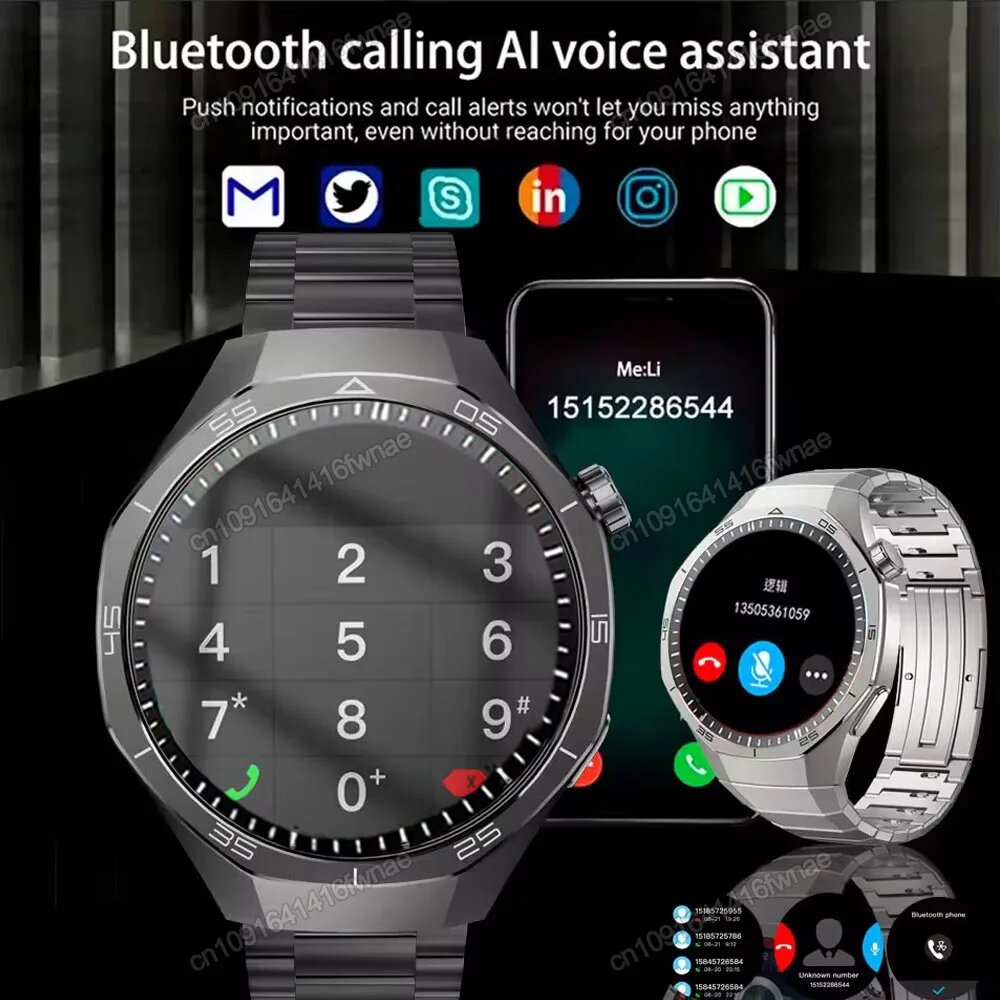 Smart Watch Мужские с GPS, Silver Steel — фото 1