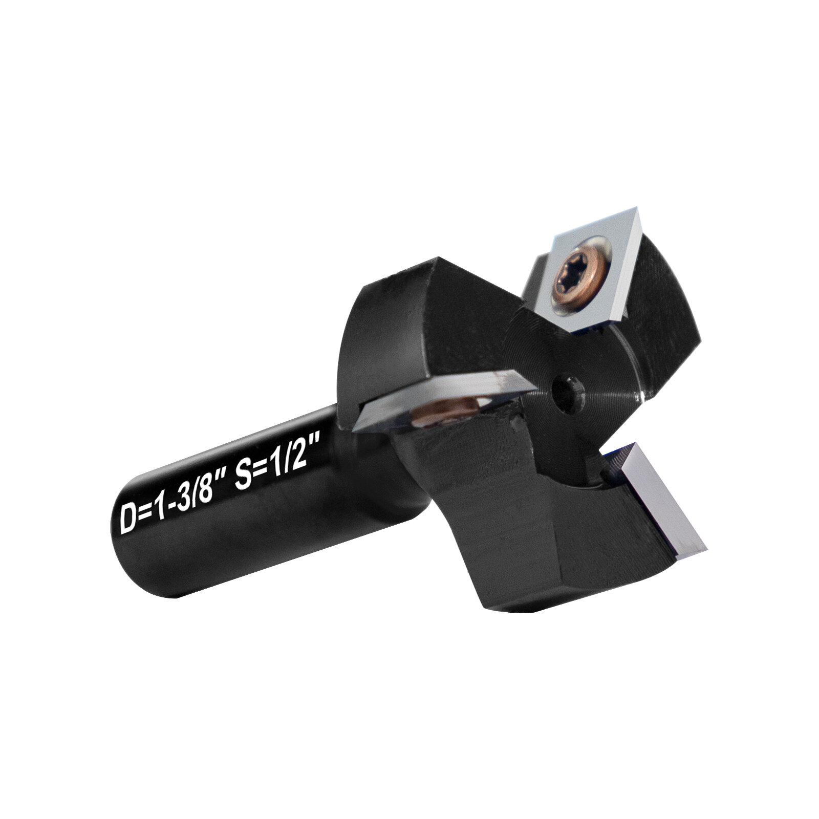 DEEFIINE Фреза для обработки поверхности кромок с ЧПУ 35 мм диаметр реза, хвостовик 12.7 мм со сменными твердосплавными пластинами - Строгальная фреза для выравнивания столешниц и деревянных плит