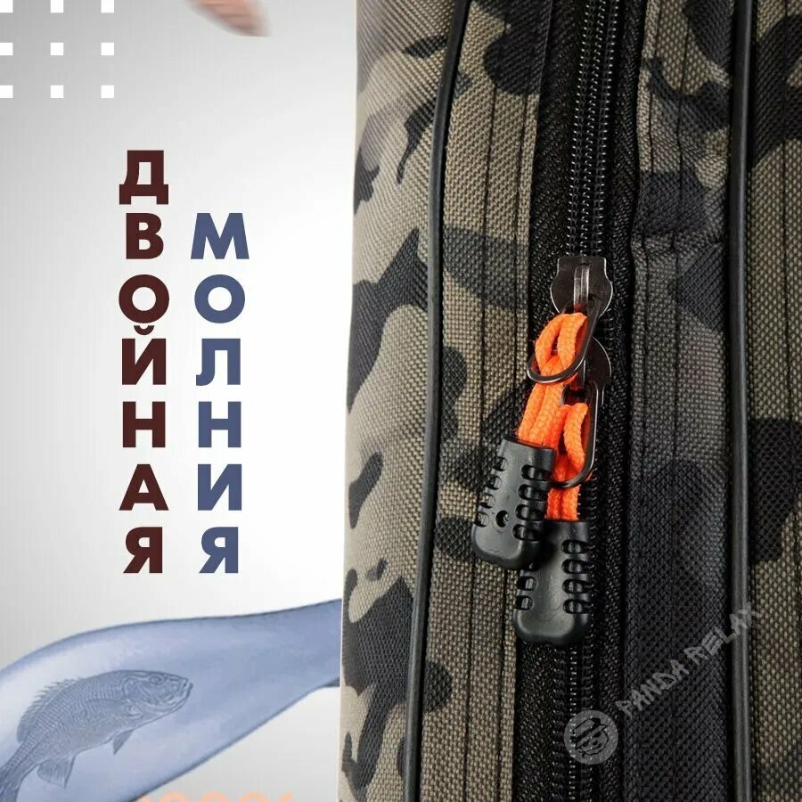 Чехол для удилищ, Чехол для снастей и удочек с тремя отделениями, удобная организация и хранение рыболовных — фото 1