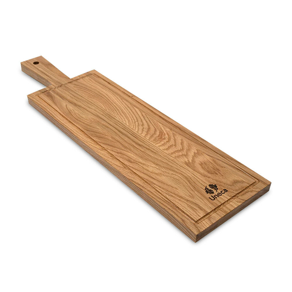 Доска разделочная UNECA ДРБ-906/1, деревянная, с ручкой, коричневая, 54x15 см