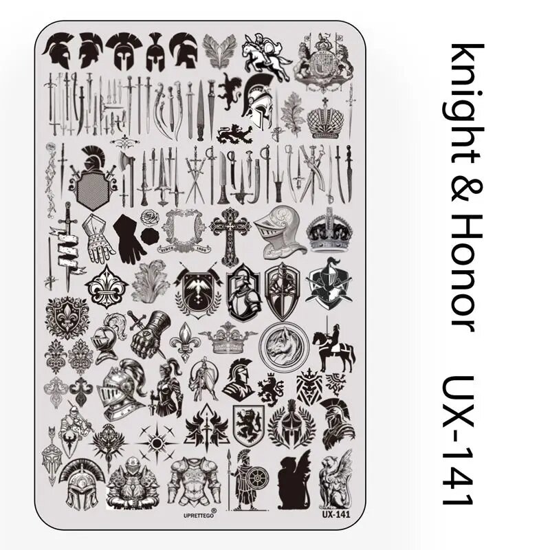 Трафарет для нейл-арта Knight & Honor UX141