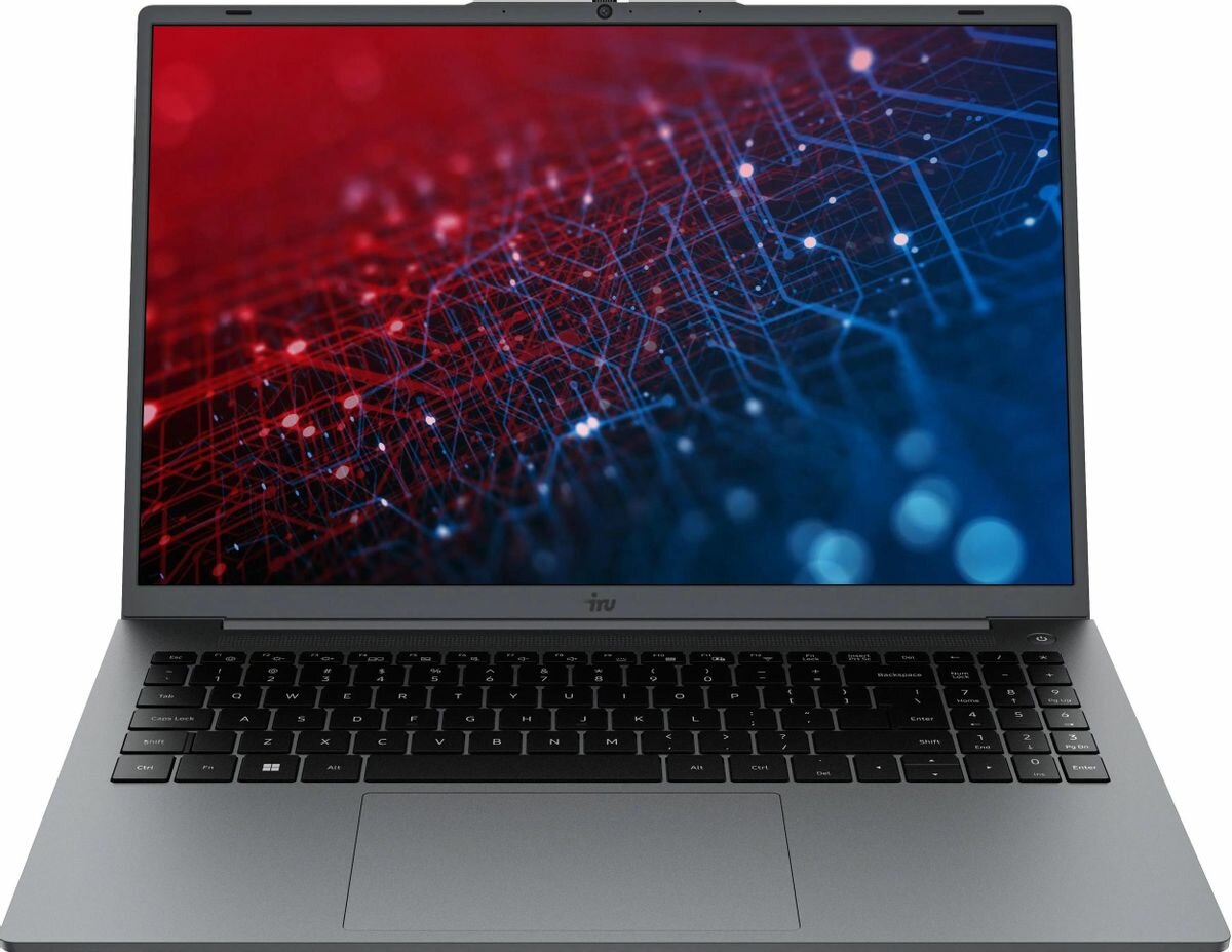 Ноутбук iRU Tactio 16ALB 16", IPS, Intel Core i3 1215U 1.2ГГц, 6-ядерный, 16ГБ 512ГБ SSD, Intel UHD Graphics, Windows 11 Pro, серый 2110203