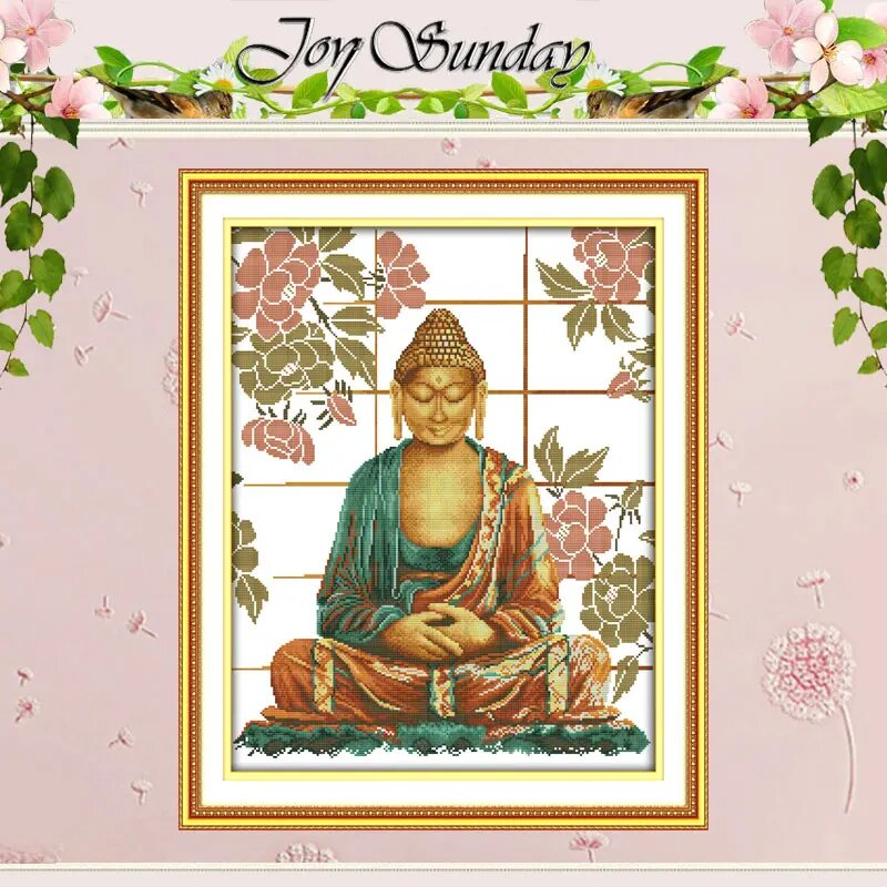 Набор для вышивки крестом Joy Sunday Будды, канва 14CT