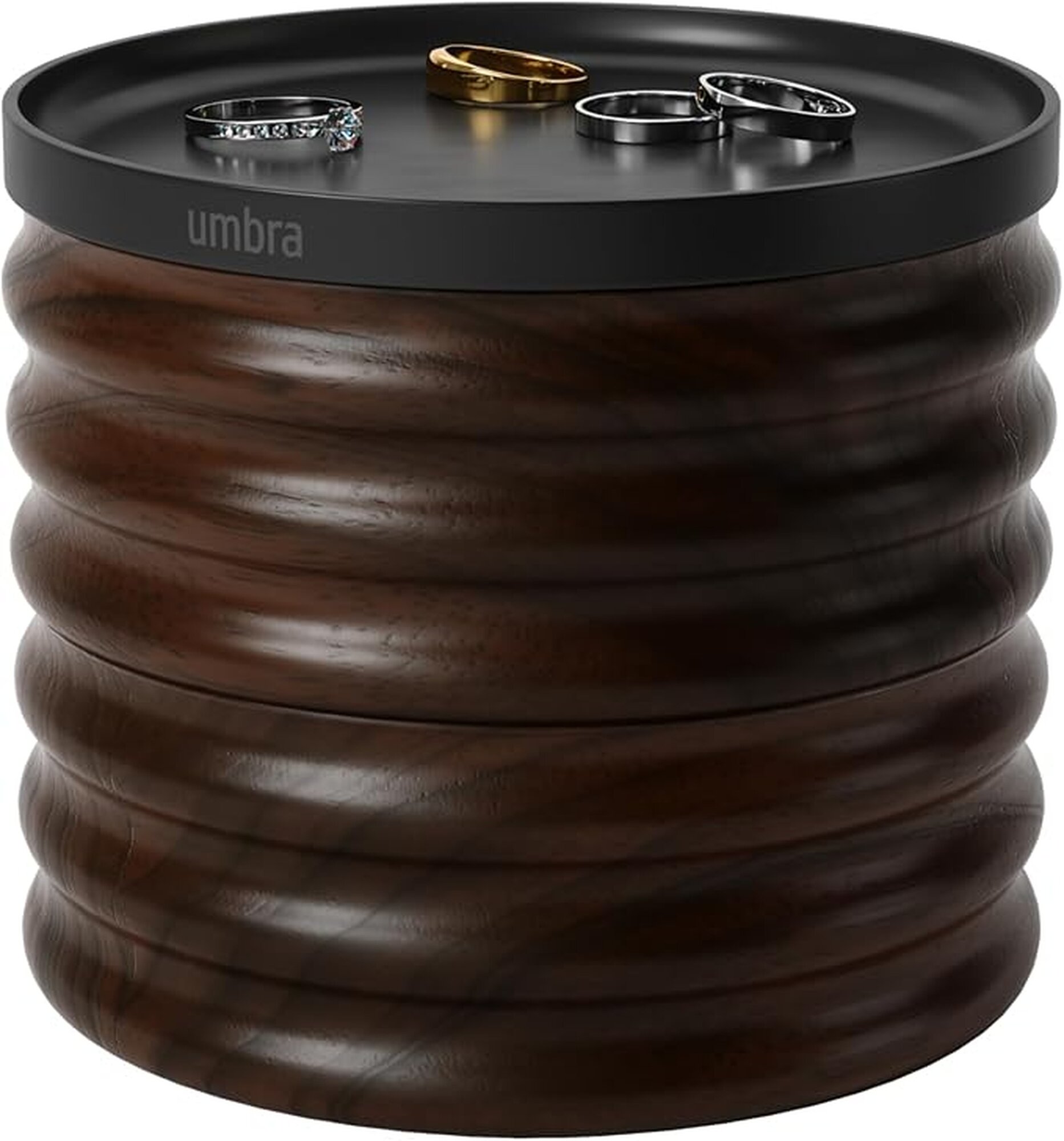 Деревянная шкатулка для украшений Umbra Tesora, размер 11x13x13 см, цвет темно-коричневый, 1021398-048