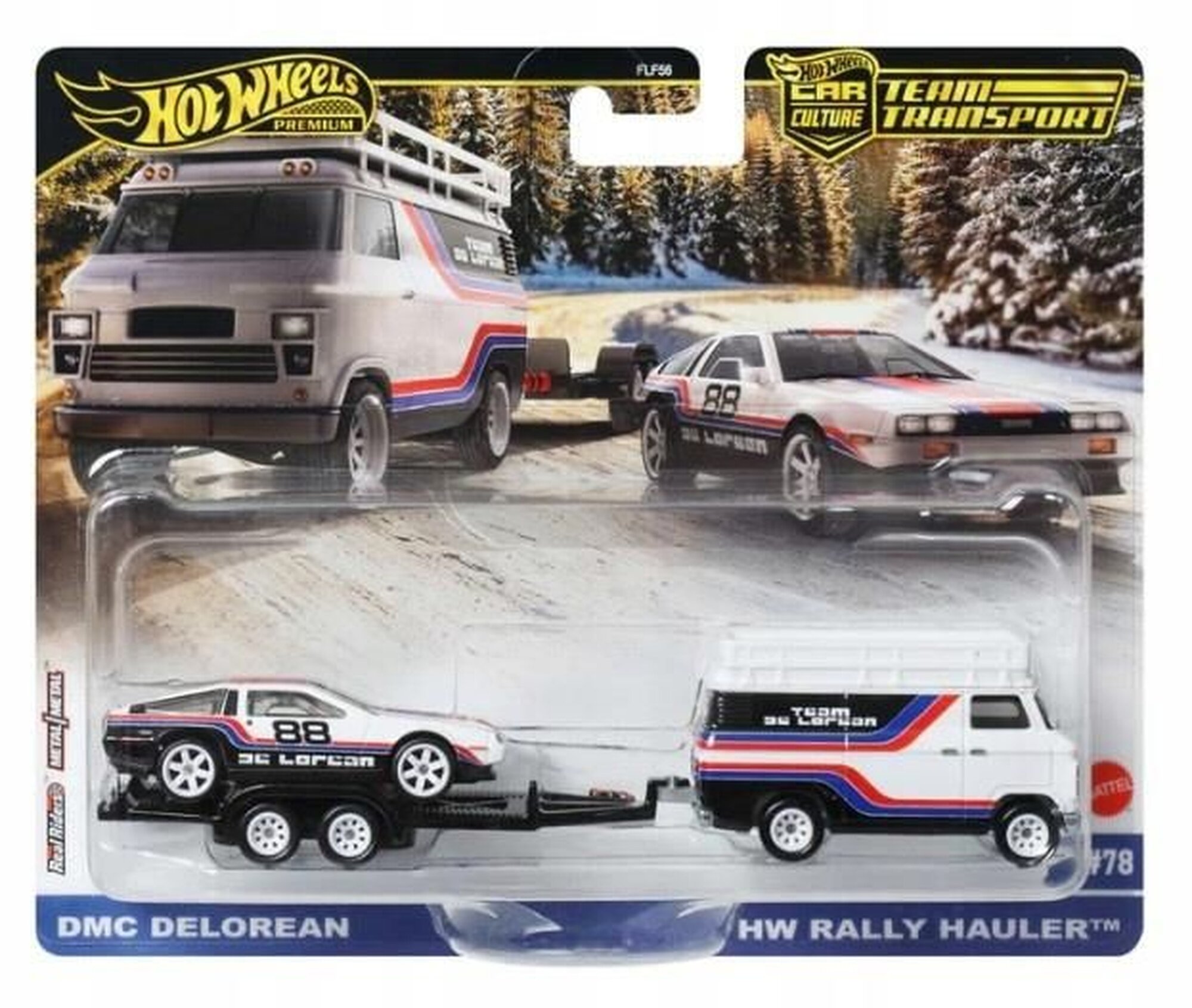 Игрушечный транспорт Hot Wheels Team Transport - Набор DMC Delorean/HW Rally Hauler- Хот Вилс JBM35