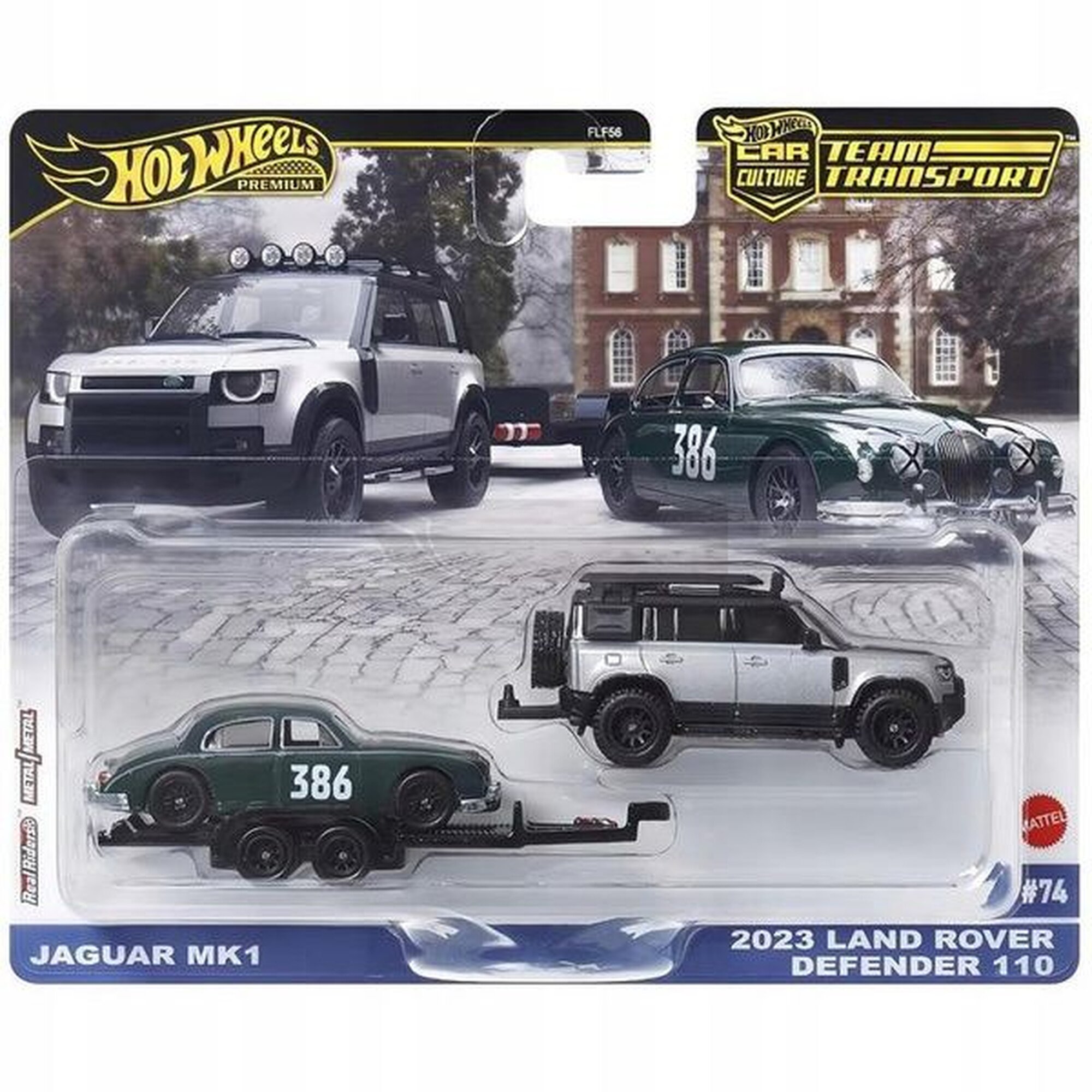 Игрушечный транспорт Hot Wheels Team Transport - Набор Jaguar MK1 + 2023 Land Rover Defender - Хот Вилс JBM29