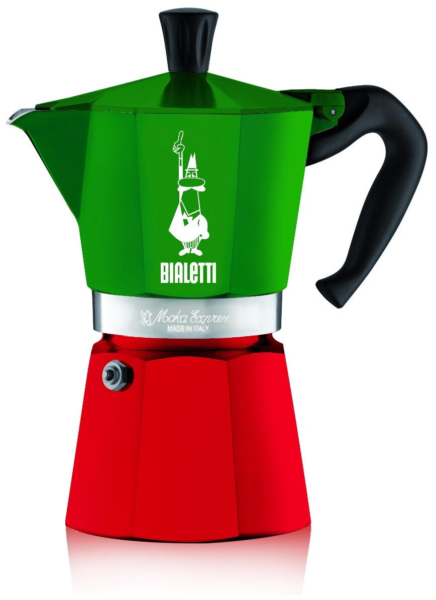 Гейзерная кофеварка Bialetti Moka Express триколор 6 порций