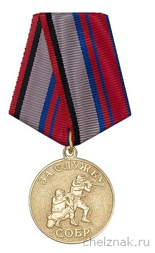 Медаль «За службу в собр, росгвардия» с бланком удостоверения