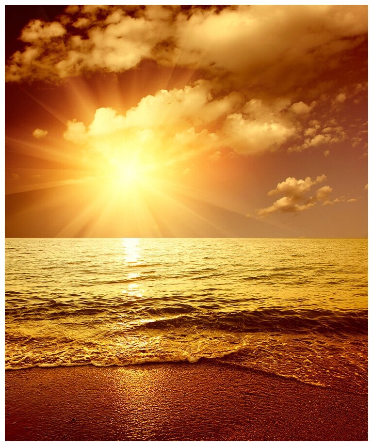 Фотообои Уютная стена "Закат над морем" 220х270 см Виниловые Бесшовные (единым полотном)