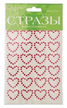 Набор самоклеящихся страз №30 "сердечки", 24 ШТ, 6 ЦВ, Арт. 2-129/06