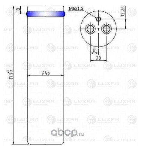 Ресивер-осушитель конд. для а/м Mazda 3 (03-)/5 (05-) (LCR 2505) Luzar LCR2505