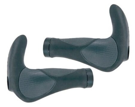 Ручки (грипсы) +рога на руль велосипеда резина +гель 140мм эргономичные H232 черно-серые