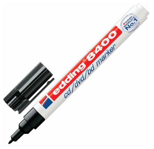 Маркер для CD и DVD EDDING 8400, черный, толщина письма 0.5-1 мм, E-8400/1