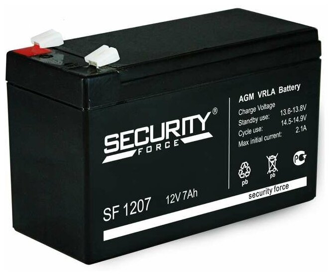 Набор Аккумулятор 12В 7А. ч Security Force (SF 1207) (2 штук)