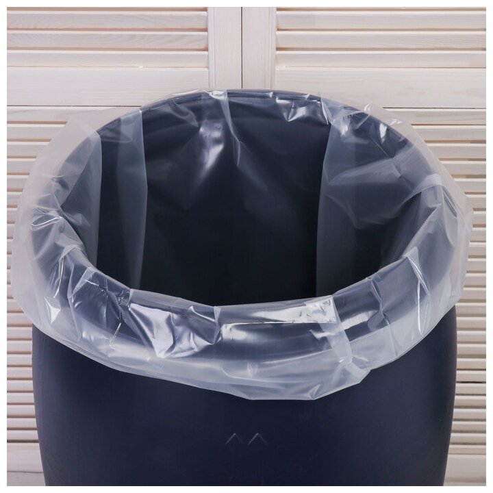 Мешок, вкладыш в бочку, 100 литров, 63 x 105 см, 100 мкм (5 шт)