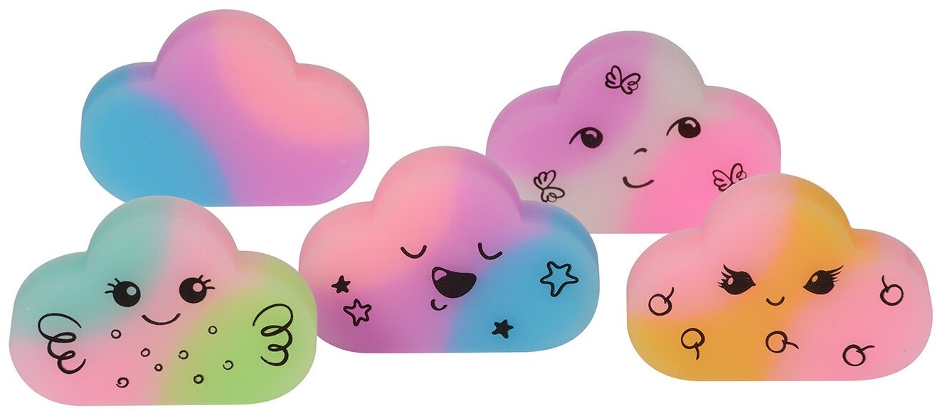 Ластик BrunoVisconti, 4 цвета "HappyGraphix. Радужные облачка", Арт. 42-0041