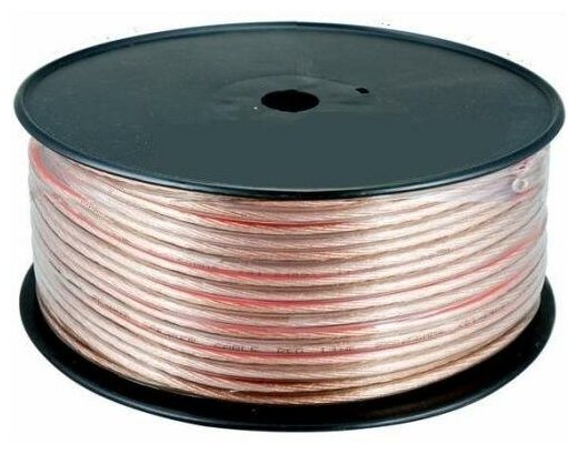 Акустический аудио кабель Premier 25-015 2*1.0мм для колонок и динамиков - 100м прозрачный