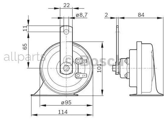 BOSCH 0 986 AH0 503 Фанфара 12v windtone комплект