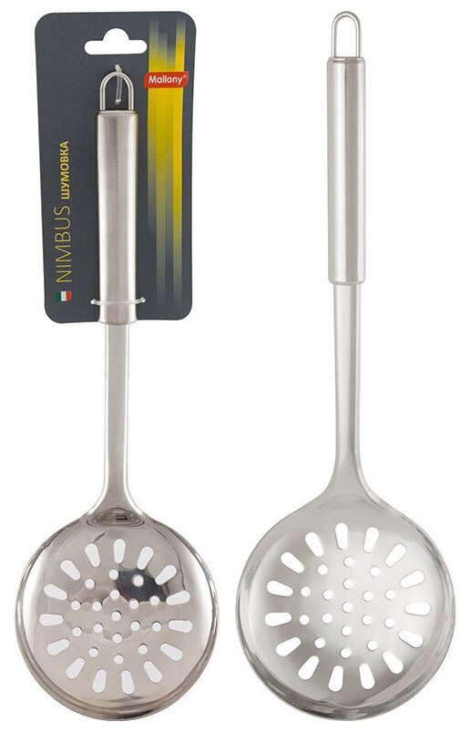 Шумовка NIMBUS из нержавеющей стали 33,5х11,2 см с овальной ручкой и подвесом