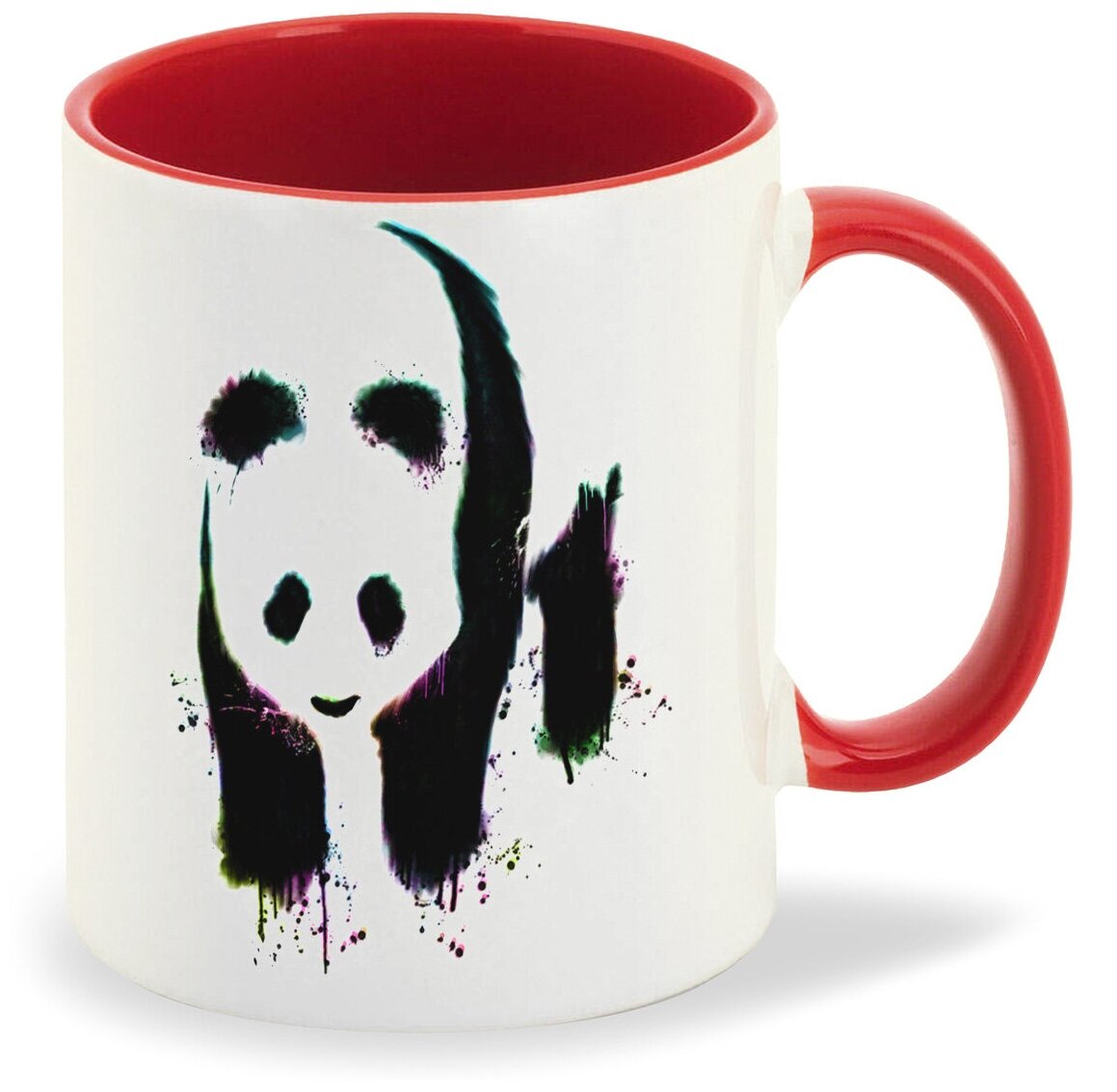 Кружка красный CoolPodarok Животные Панда Дух