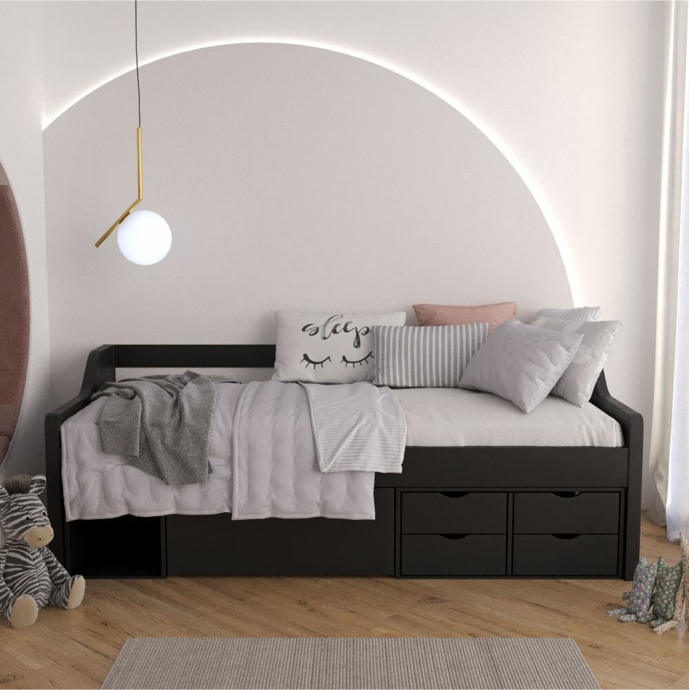 Детская кровать с ящиками 120x190 Анюта цвет Венге