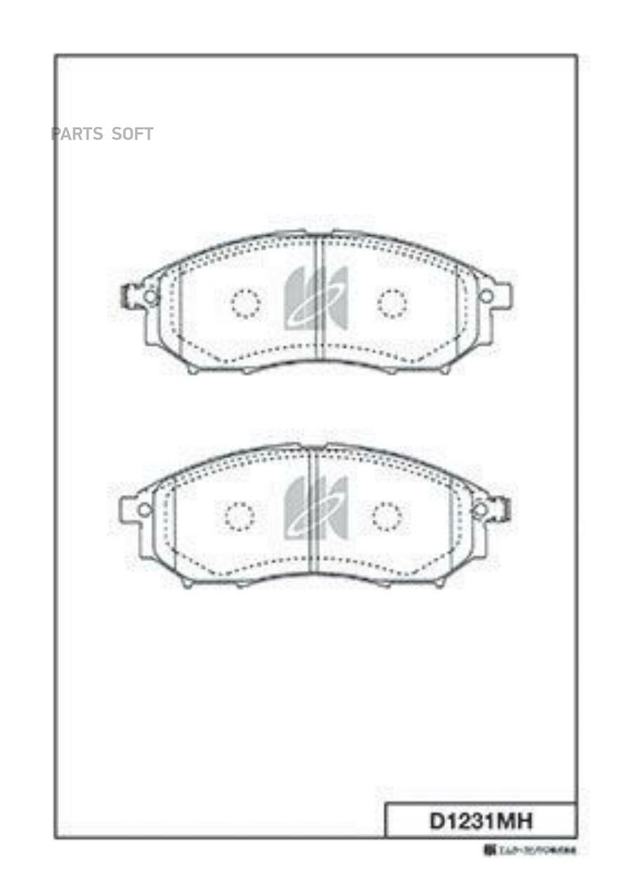 KASHIYAMA D1231MH Колодки тормозные дисковые + противоскрипные пластины NISSAN ()