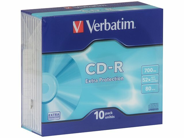 Диск Verbatim Диск CD-R 700МБ 52x Verbatim 43415, Slim (10шт./уп.)