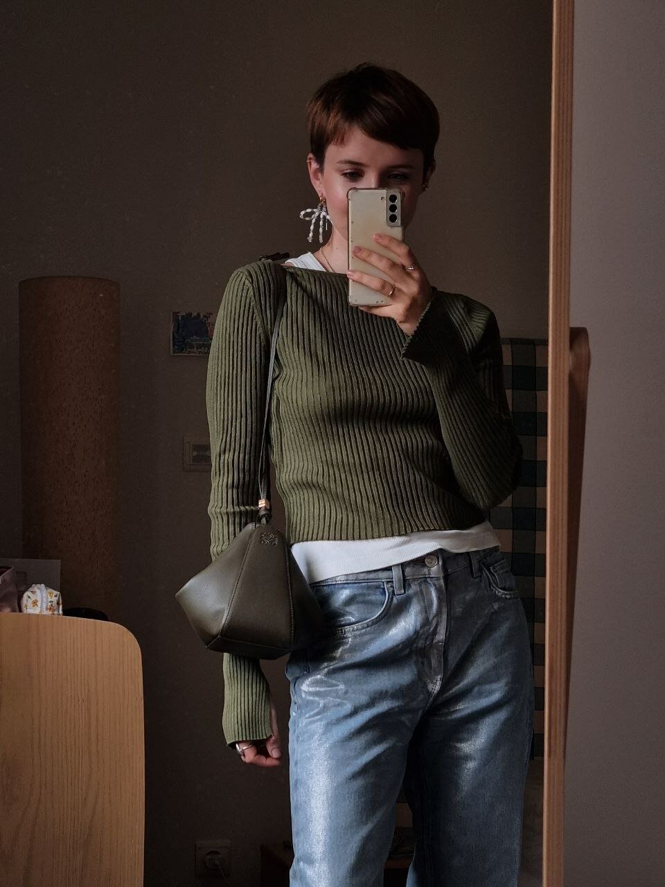 Моносерьга, перламутр