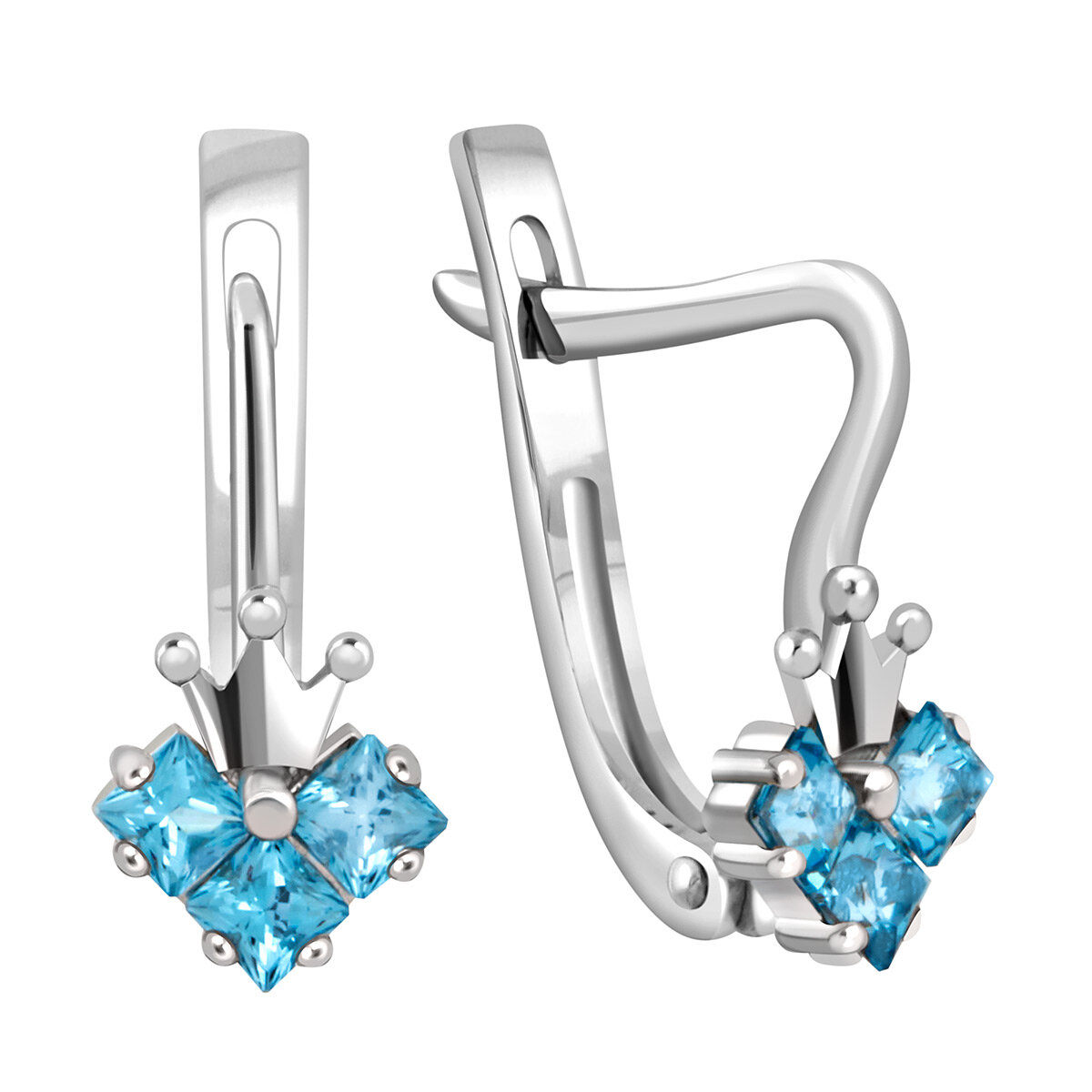 Серьги, серебро, 925 проба, фианит