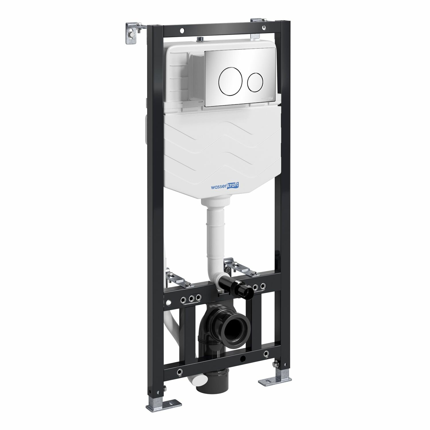Система инсталляции для унитазов, кнопка хром, WasserKRAFT Aller 10TLT.010. ME. CH02
