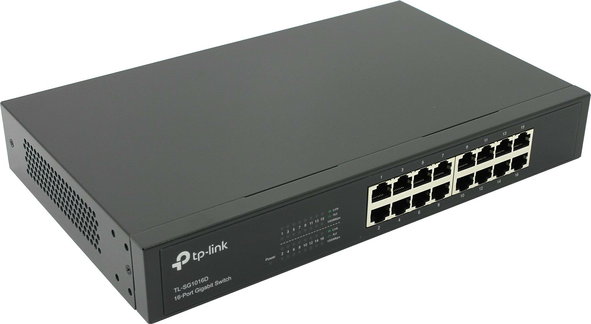 Коммутатор TP-LINK TL-SG1016D, кол-во портов: 16x1 Гбит/с, установка в стойку (TL-SG1016D)