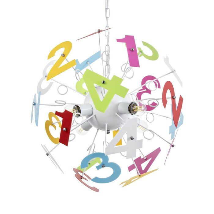 Люстра "Алфавит" 4хЕ27 40Вт цветной 56х56х70см, 9787815