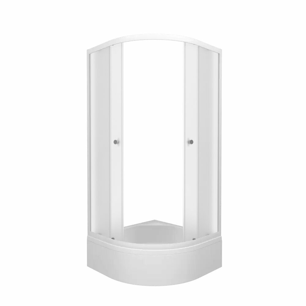 Душевой уголок Triton Вельвет 90x90 В, средний поддон, матовое, четверть круга, цвет профиля белый