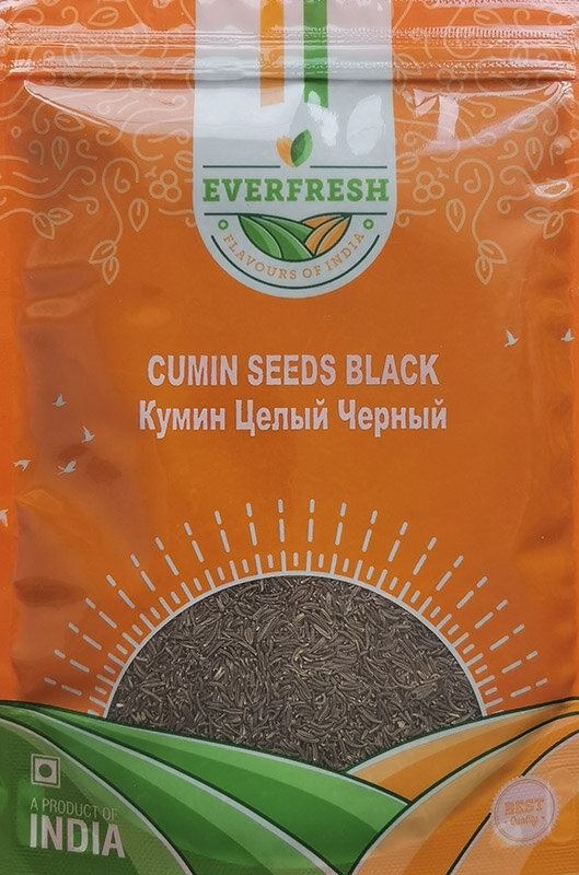 CUMIN SEEDS BLACK, Everfresh (кумин целый чёрный, Эверфреш), 100 г.