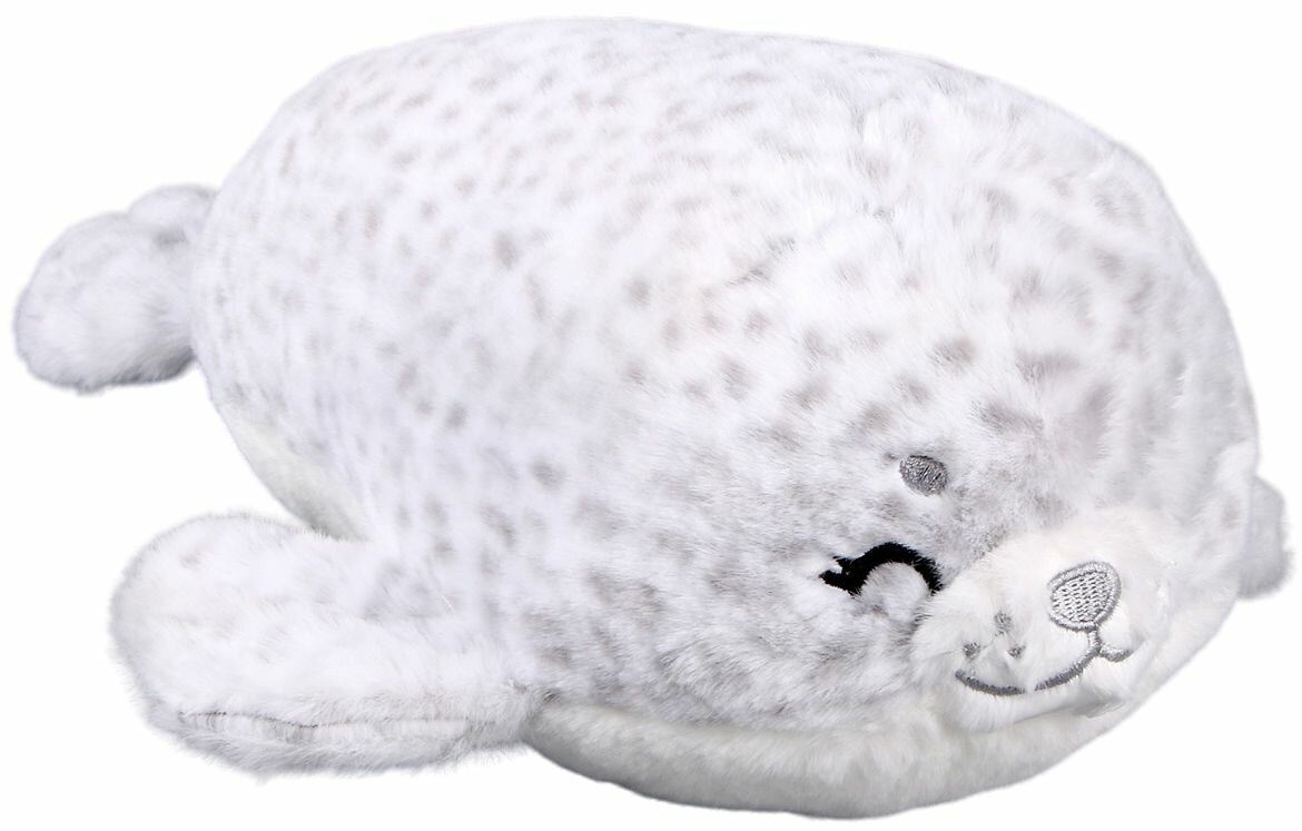 Мягкая игрушка детская "Тюлень", 32 см, моющаяся, можно стирать, плюшевая набивная зверушка, аксессуар для интерьера, подарок для детей и взрослых, цвет серый