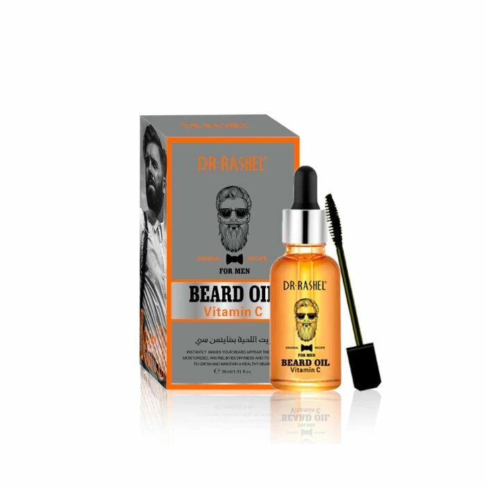 Масло для бороды Dr. Rashel "Витамин C", с арганой, авокадо, жожоба и щеткой, 30 мл