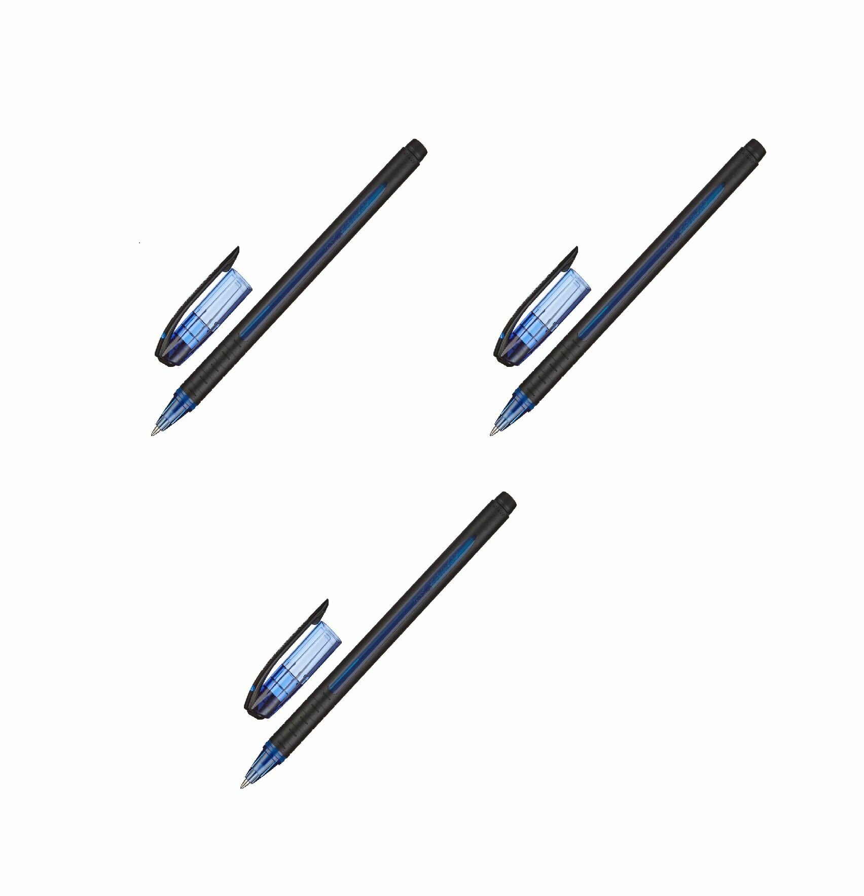 UNI Ручка шариковая Jetstream, неавтоматическая, синяя, 0,7 мм, масляная, манжета, 3 уп