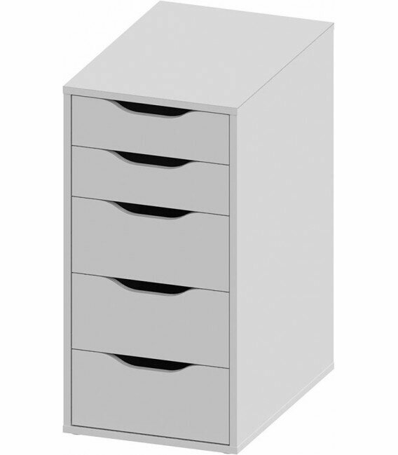 Комод Ингар белый с пятью выдвижными ящиками S00388