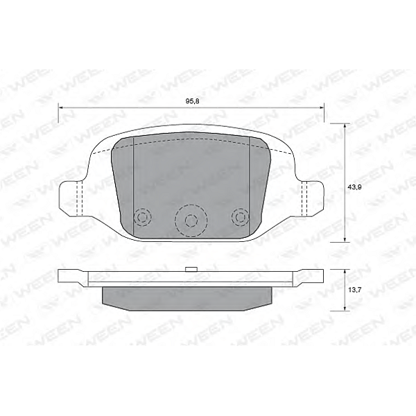 WEEN 151-1832 (77363445 / 77364024 / 77364961) тормозные колодки дисковые задние Lada (Лада) vesta vesta sw xray granta