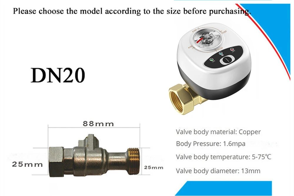 Mumubiz eWeLink Smart Zigbee Шаровой Кран DN15/DN20/DN25