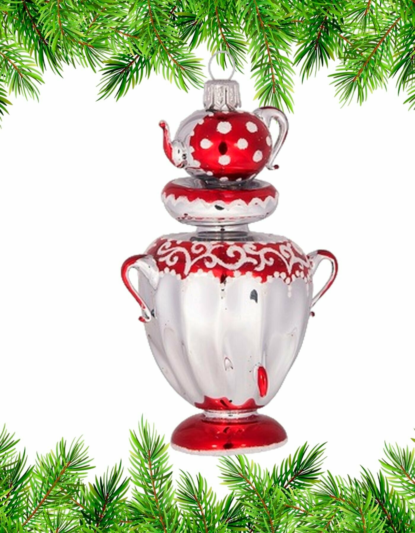 Елочная игрушка Самоварчик-2 9.5см