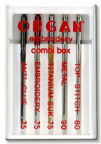 Иглы для швейных машин "ORGAN" вышивальные COMBI 5 шт 5118000 ассорти