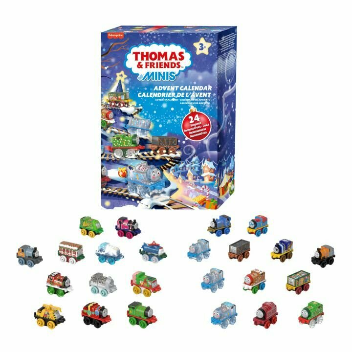 Fisher-PriceАдвент-календарь 2024 Thomas & Friends Minis, 24 миниатюрных игрушечных поезда