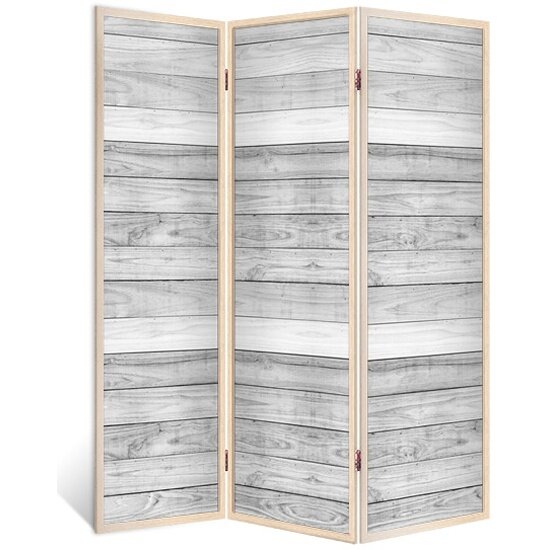 Ширма перегородка Декор Депо для комнаты деревянная "Залп" двухсторонняя с картинкой (уют) 3 створки кремовый дуб 176х140 см 11 кг