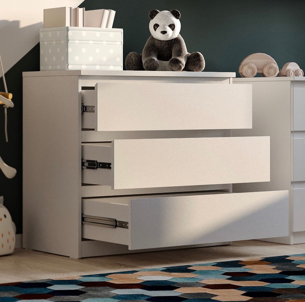 Комод Мальта 3 ящика белый 80x76x48 см