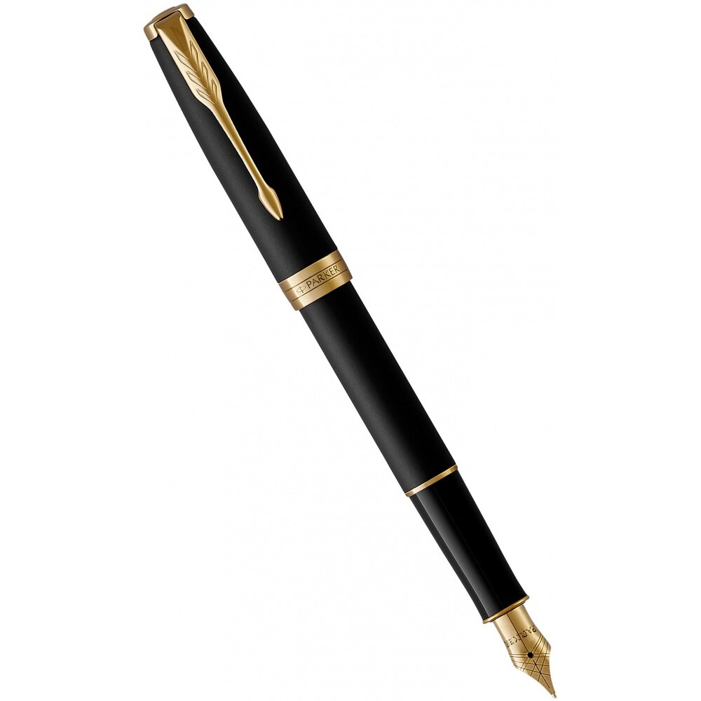 Parker 1931516 Перьевая ручка parker sonnet core f528, matte black gt (перо f)